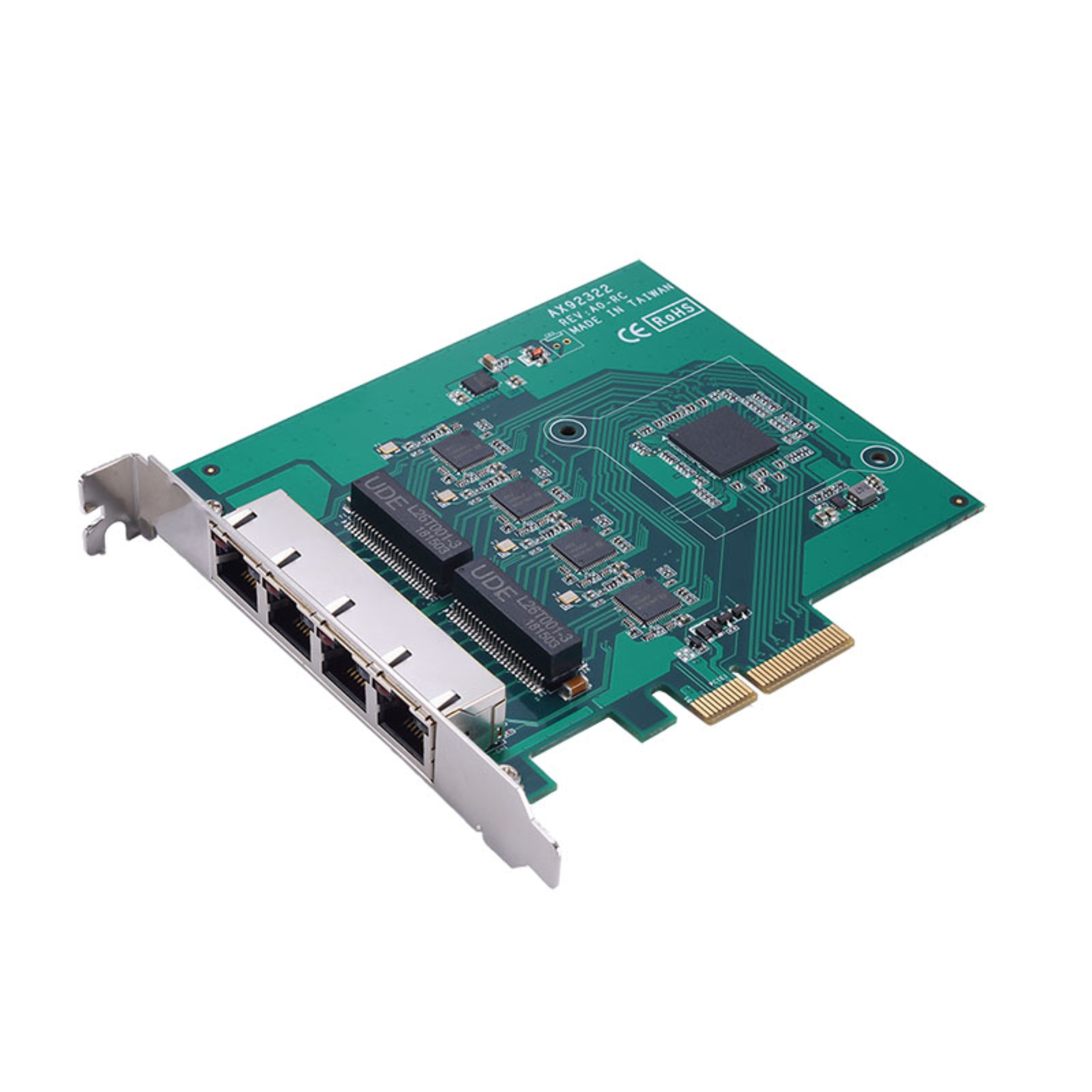 AX92322-4GbE : 4 Port PCIe Gigabit NIC Expansion Card | Things Embedded USA