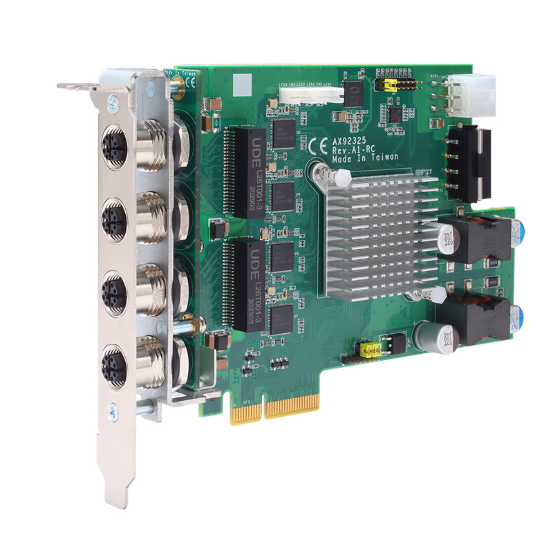 AX92325-2PoE : 2 Port M12 IEEE802.3at Power Over Ethernet PCIe Card ...