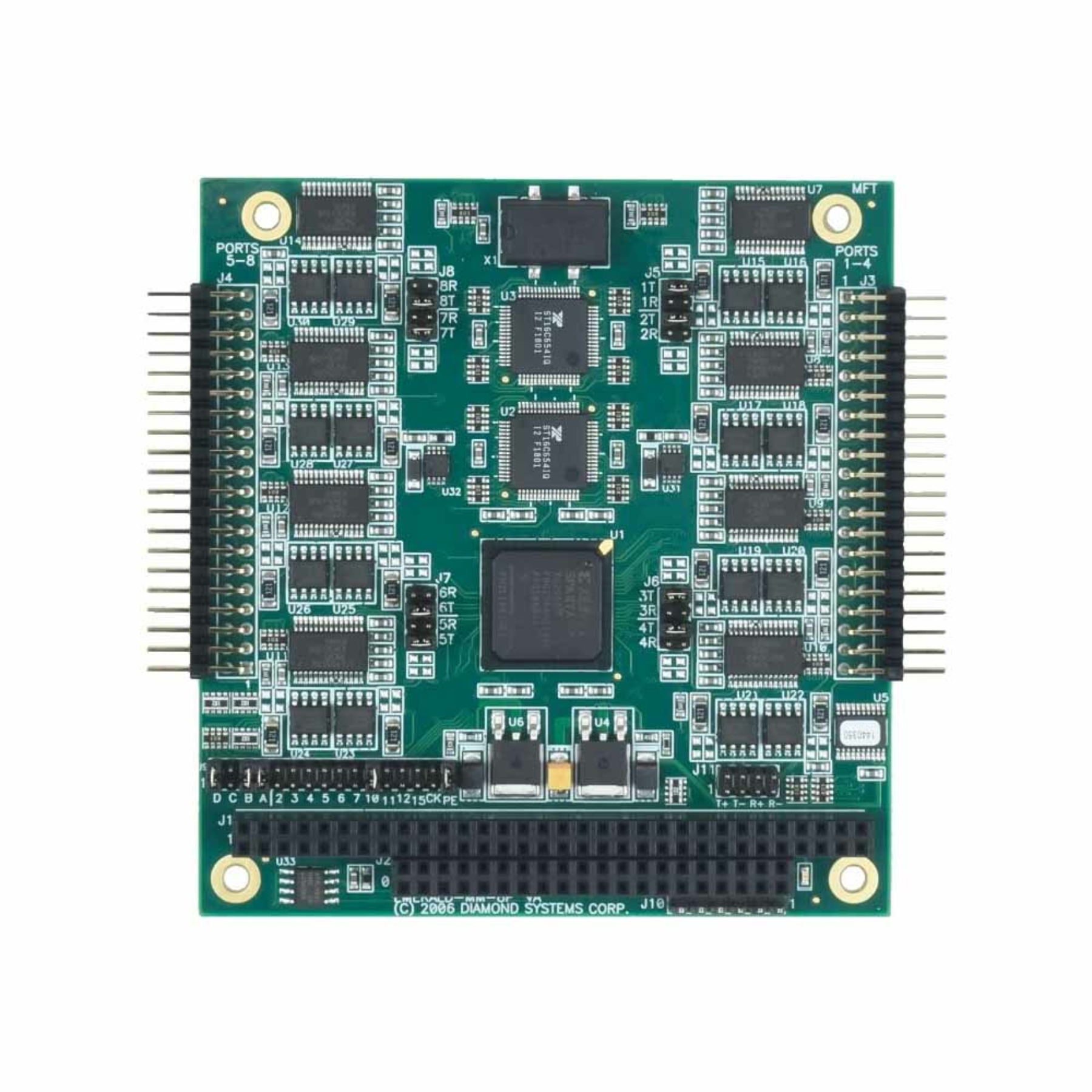EMM-8PL-XT : 8-Channel RS-232/422/485 Serial Port PC/104 Module ...