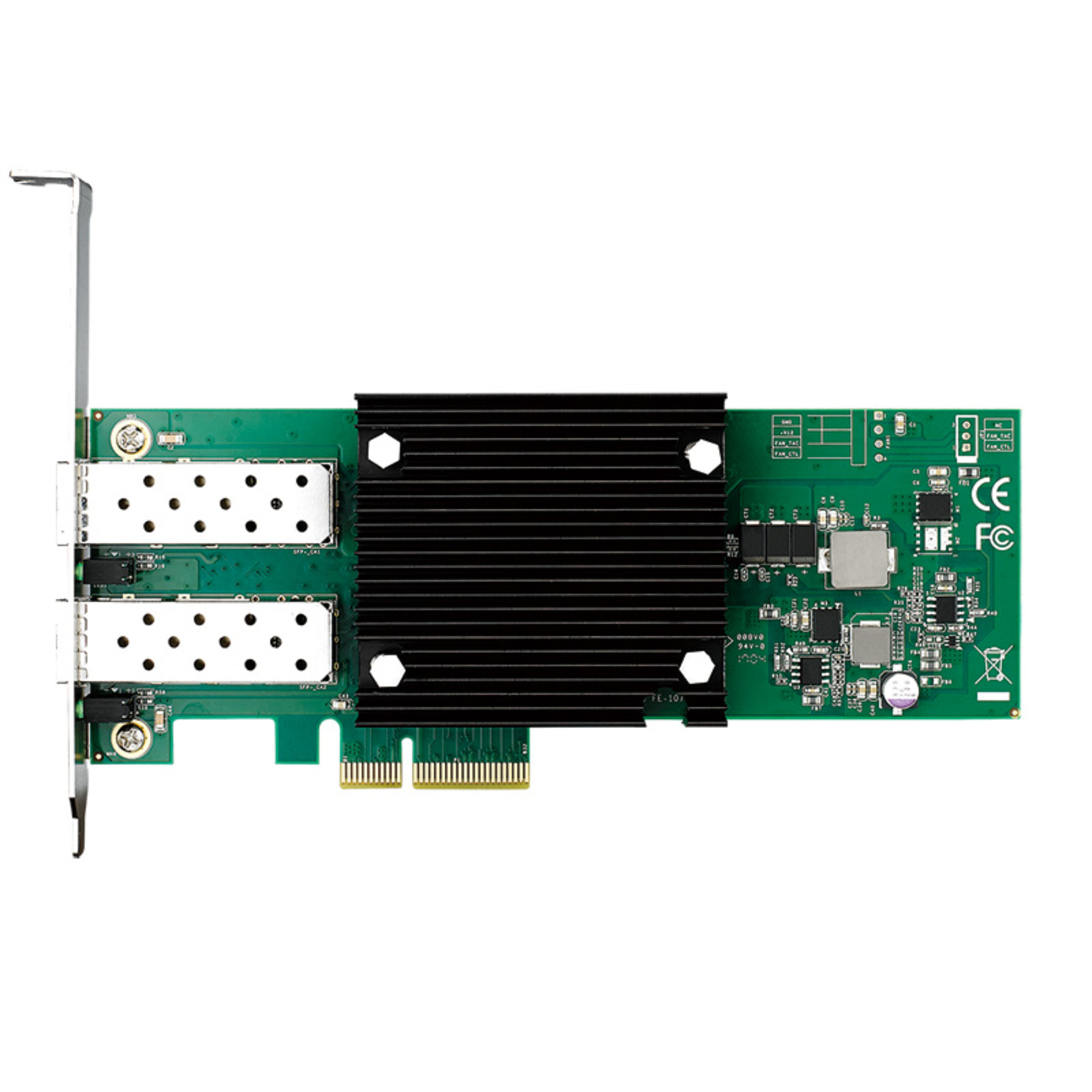FE-1071 : Wide Temp Low Profile 2 Port 10 GigE SFP+ PCIe Expansion Card ...