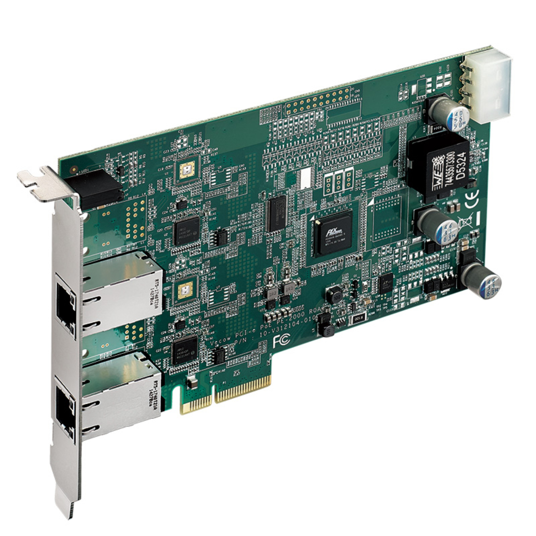 PE-2002 : 2 Port IEEE 802.3at PoE+ Gigabit Ethernet LAN PCIe Card with ...