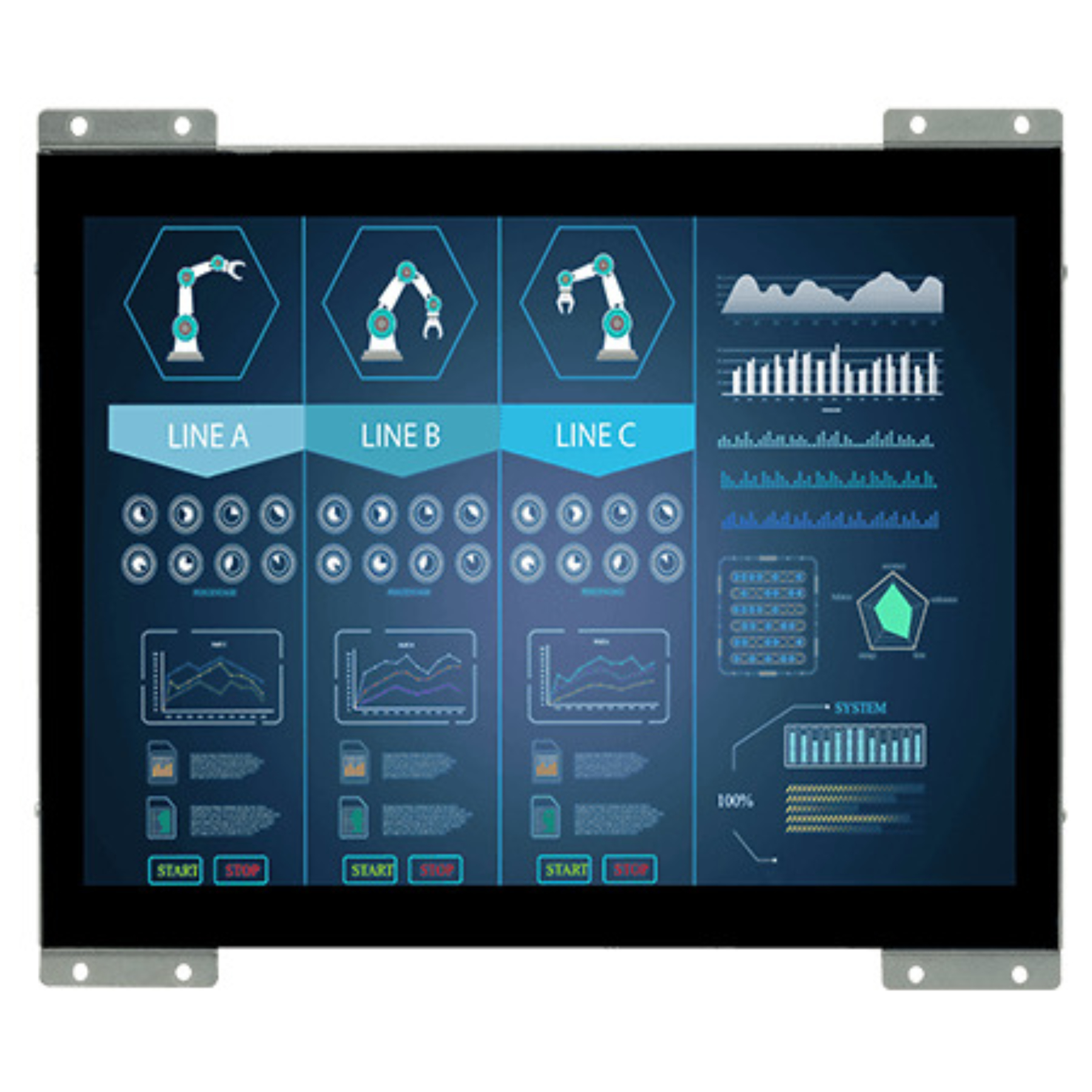 R10L100-POT2-C : 10.4″ USB Type-C Open Frame PCAP Display (4:3 XGA ...