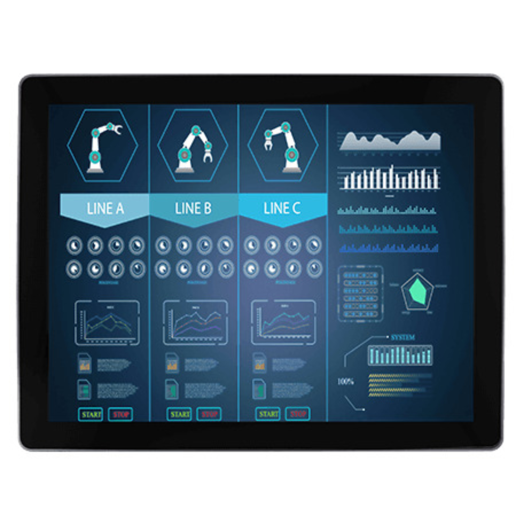 R15L100-PTC3-POE : 15″ Industrial PoE Touch Screen Monitor (4:3 XGA ...