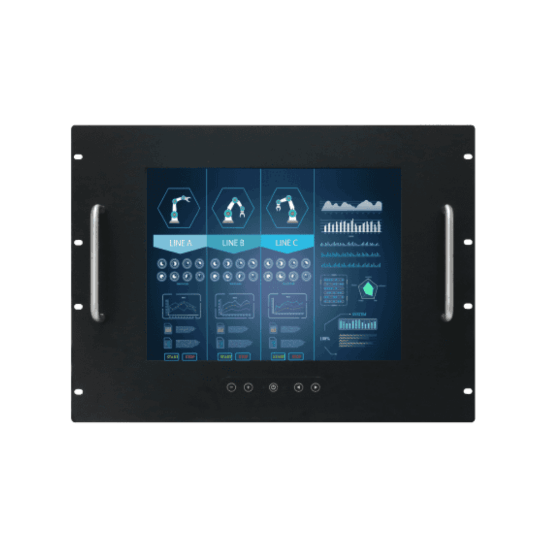 R15L100-RKA1 : 15″ XGA Industrial Rack Mount Display | Things Embedded UK