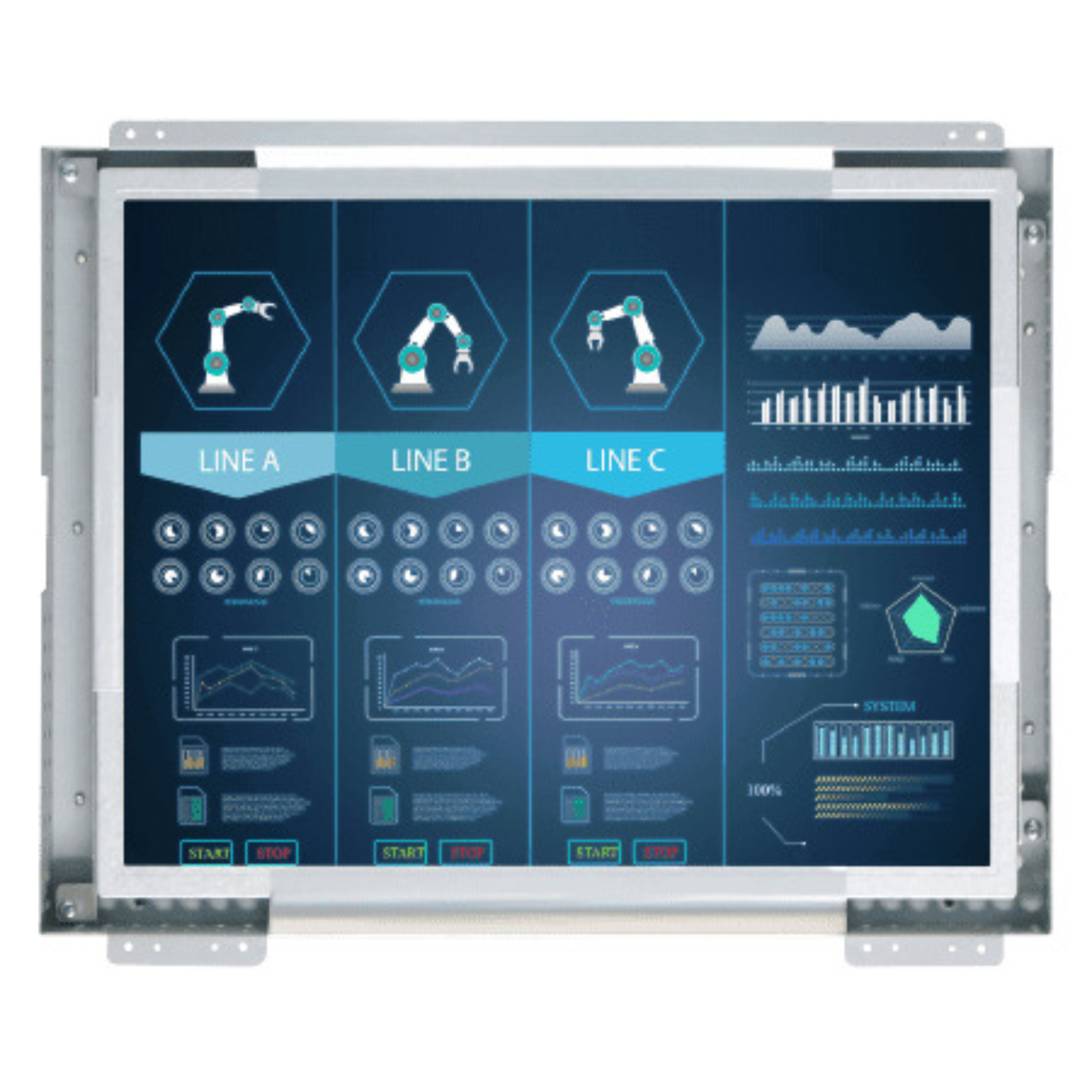 R15L600-OFC3 : 15″ Open Frame LCD Touchscreen Display (4:3 XGA, 1024× ...