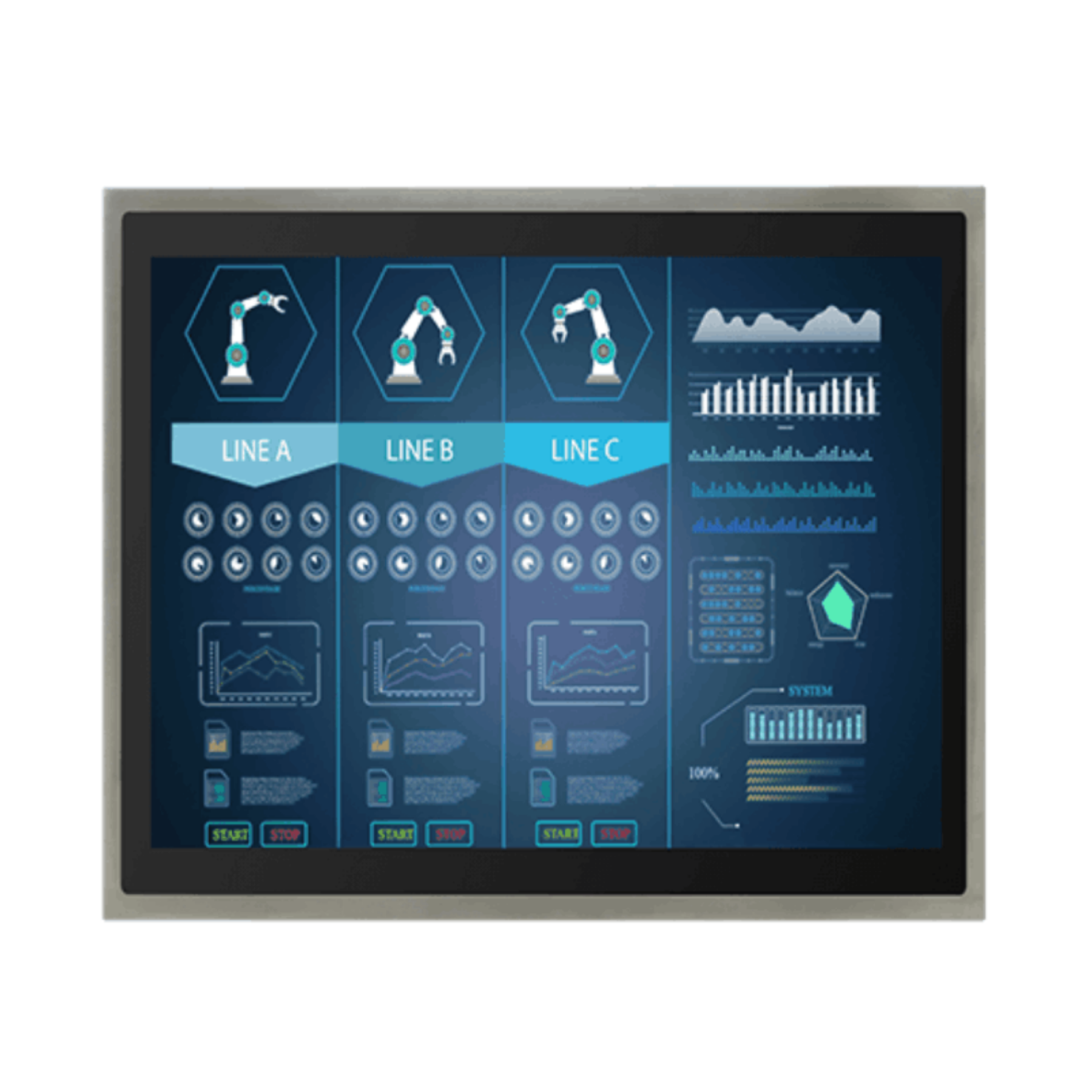 R17L100-SPM1 : 17″ IP65 Waterproof Stainless PCAP Touch Monitor ...