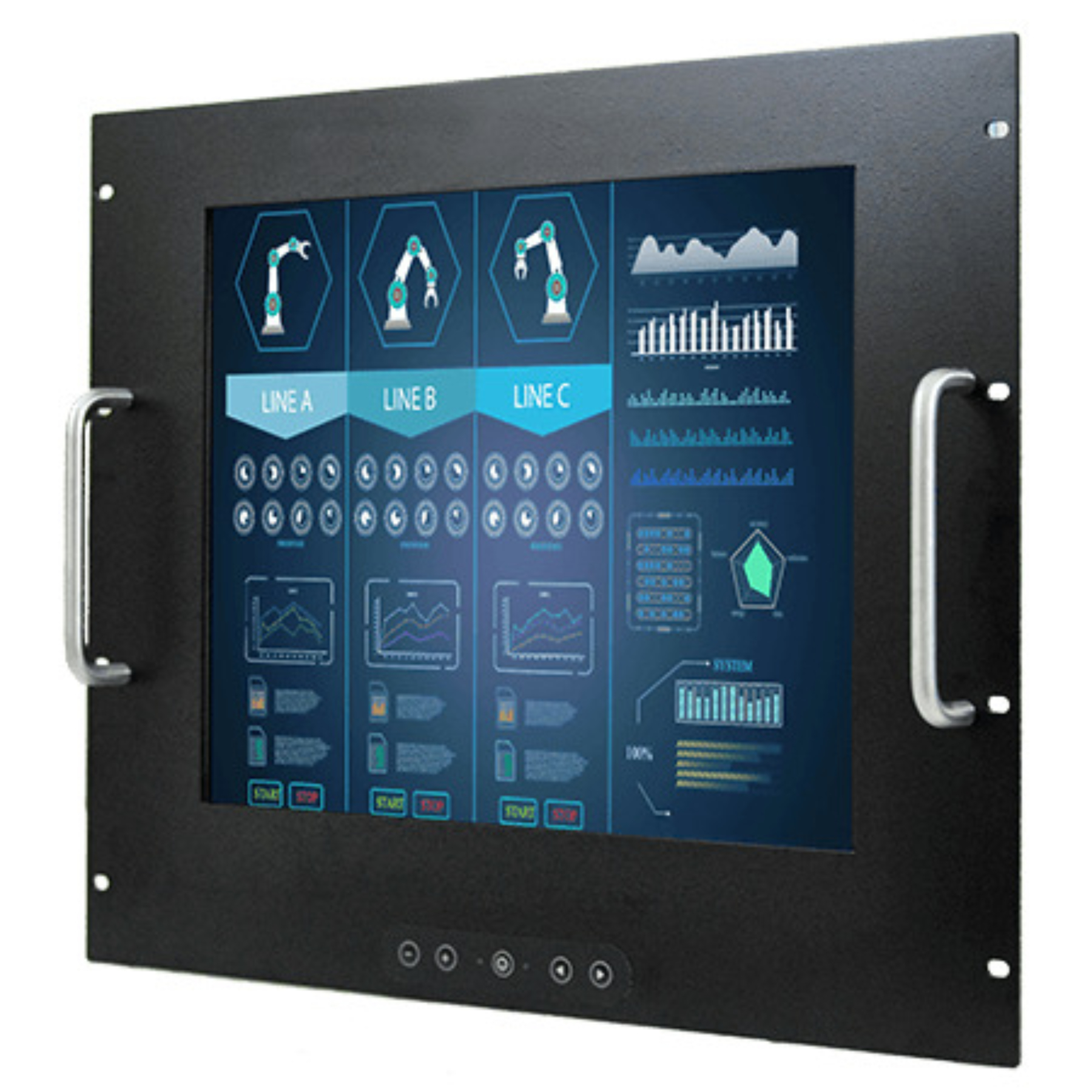 R17L500-RKM1 : 17″ SXGA Industrial Rack Mount Display | Things Embedded USA