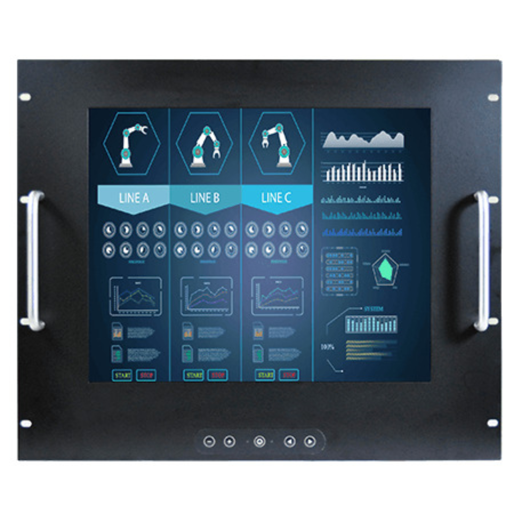 R17L500-RKM1 : 17″ SXGA Industrial Rack Mount Display | Things Embedded USA