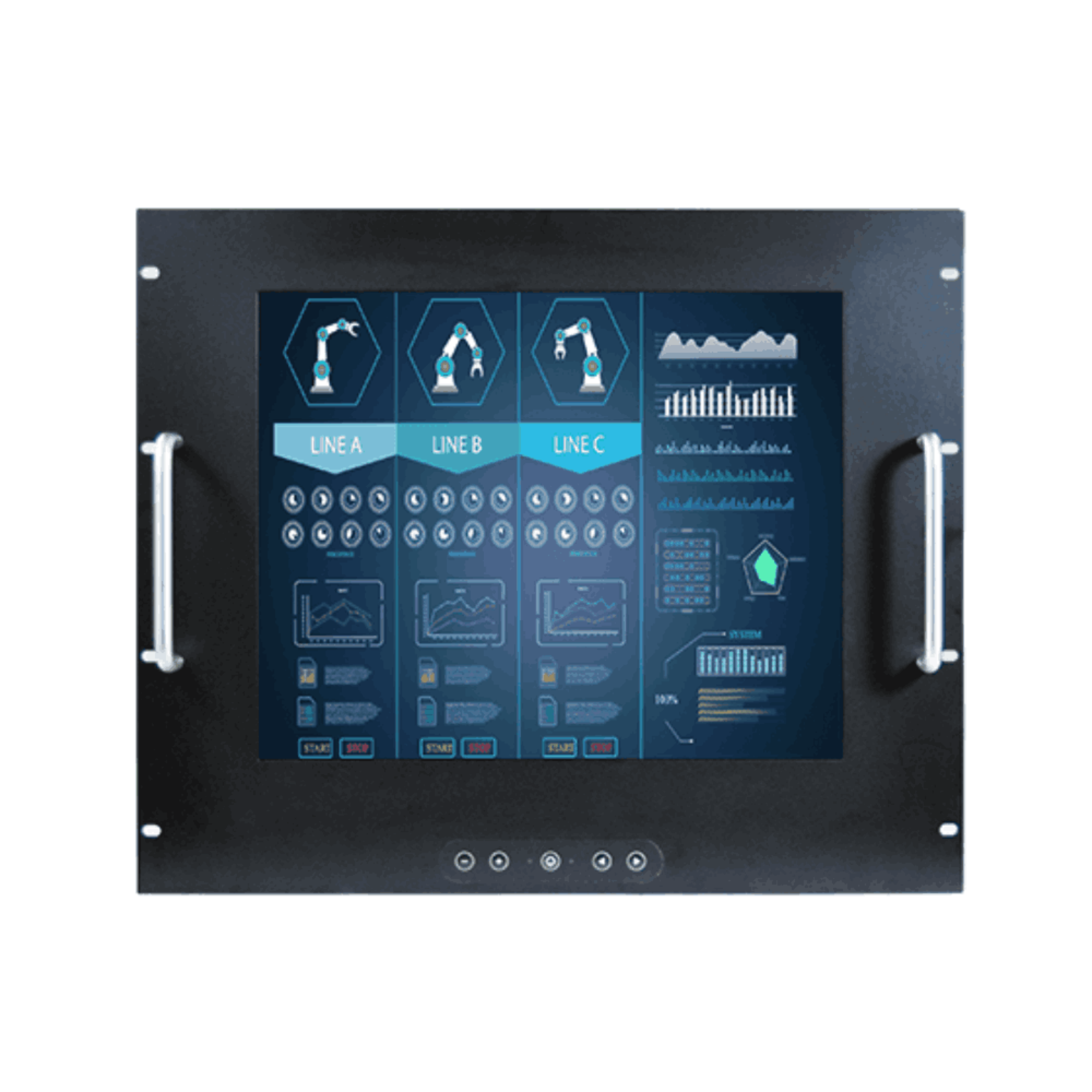 R17L500-RKM1 : 17″ SXGA Industrial Rack Mount Display | Things Embedded USA