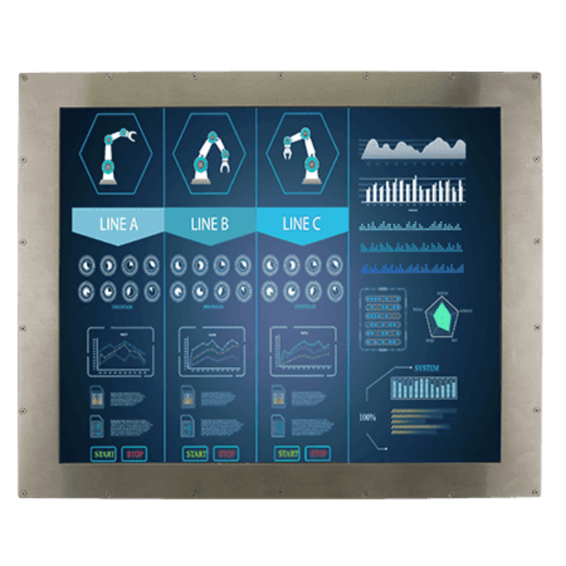 R19L300-67M1ST : 19″ IP67 Touch Display with Stainless Steel Waterproof ...