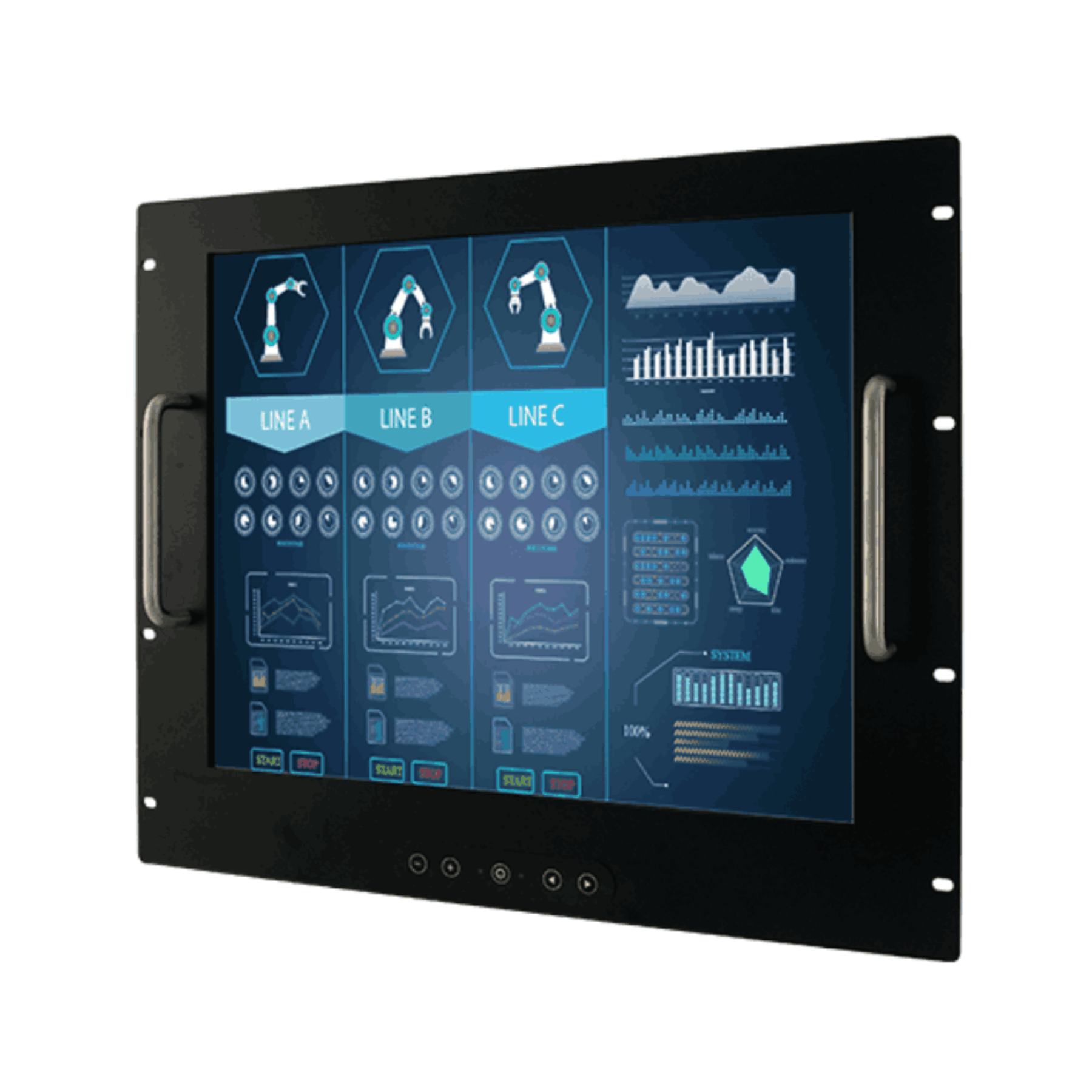 R19L300-RKM1 : 19″ SXGA Industrial Rack Mount Monitor | Things Embedded USA