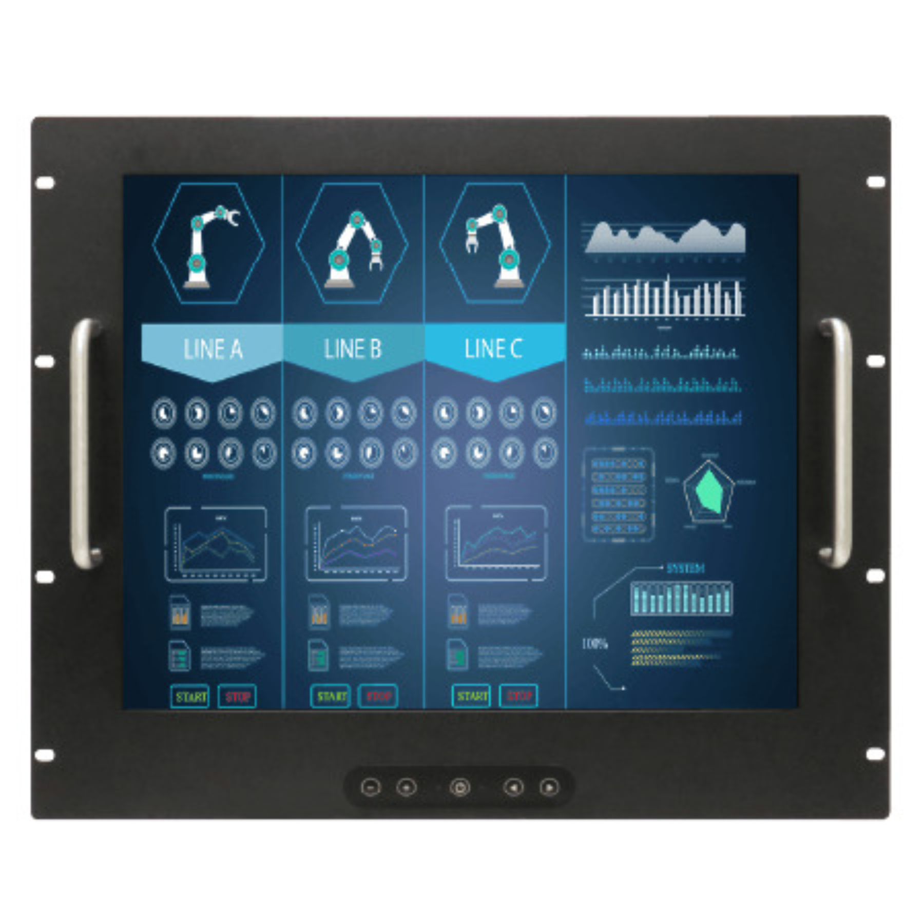 R19L300-RKM1 - 19″ SXGA Industrial Rack Mount Monitor - Things Embedded