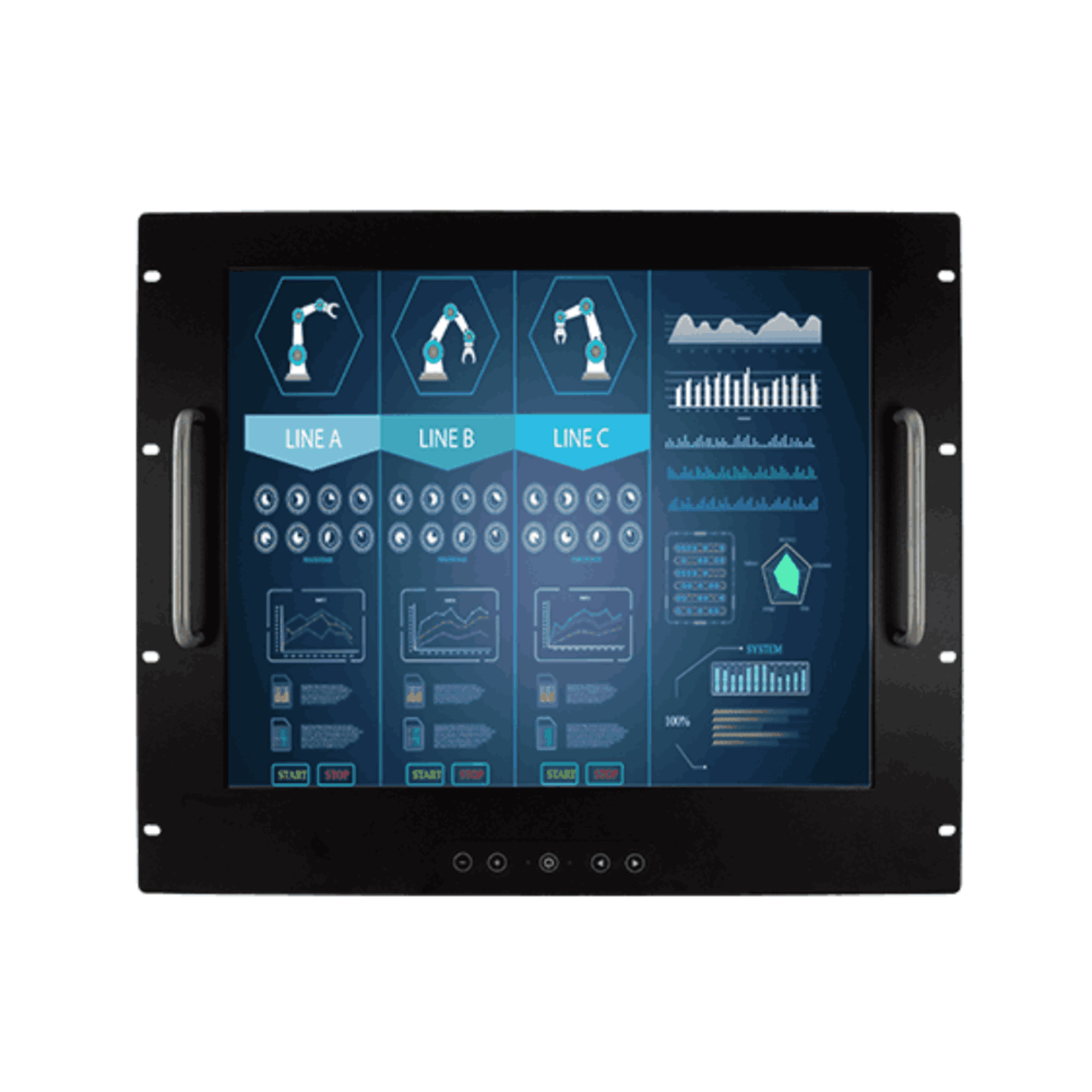 R19L300-RKM2 : 19″ SXGA Industrial Rack Mount Display | Things Embedded USA