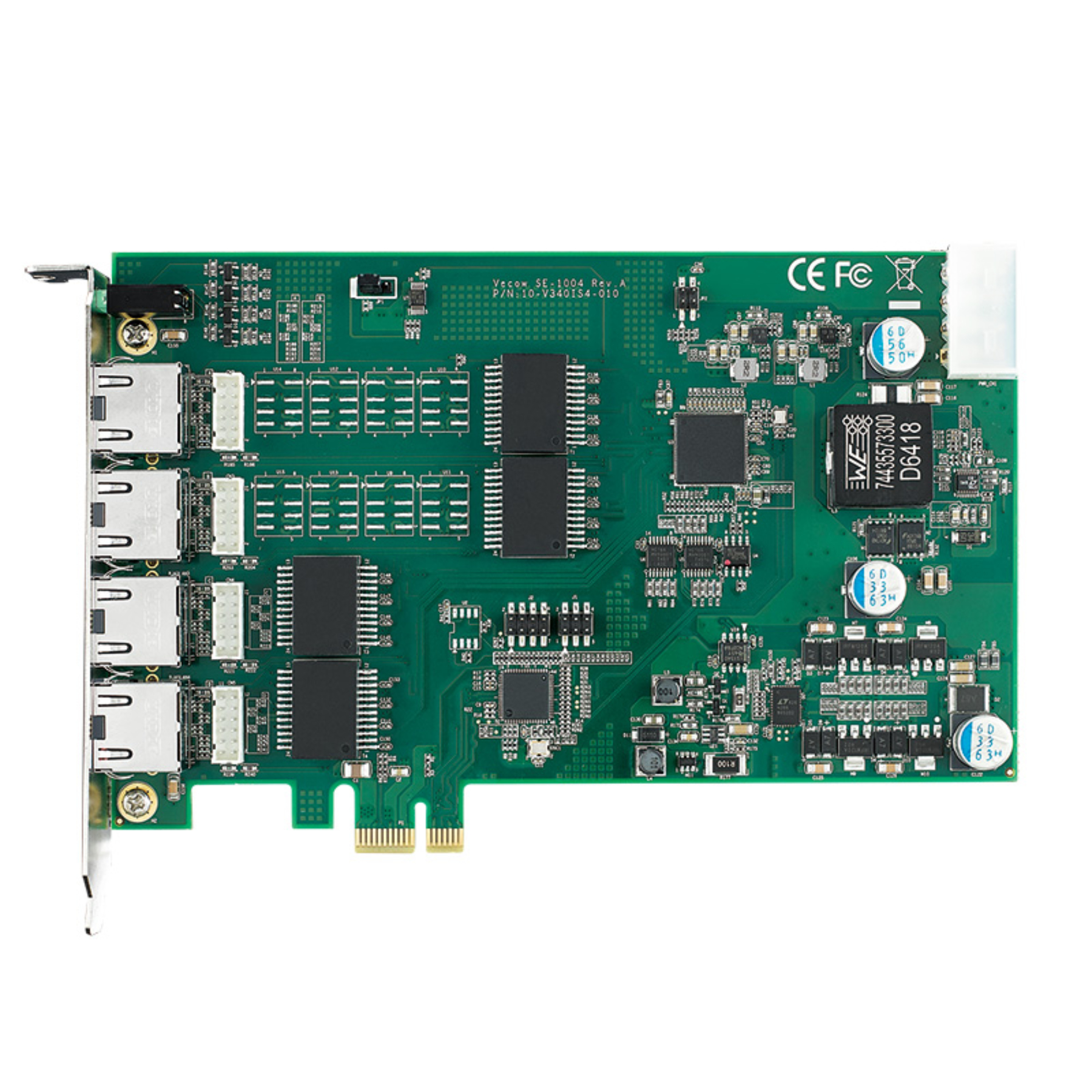 SE-1004 : 4 Port Extended Temperature RJ45 PoE+ LAN Switch PCIe Card ...