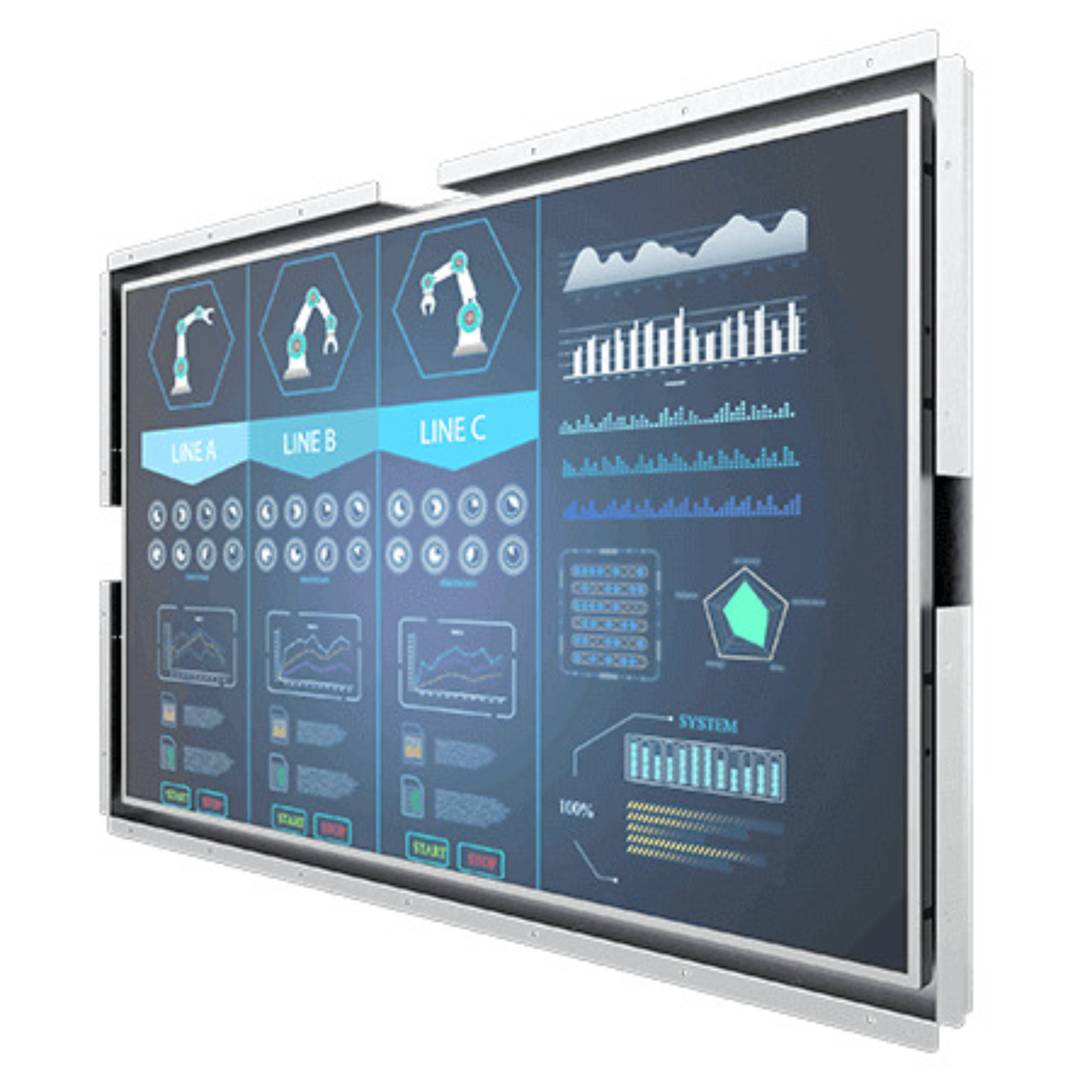 W43L300-OFA2HB : 42.5″ Large Format Sunlight Readable Open Frame ...