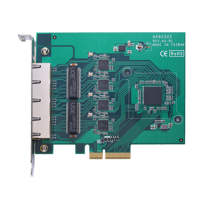 AX92322-4GbE : 4 Port PCIe Gigabit NIC Expansion Card | Things Embedded USA