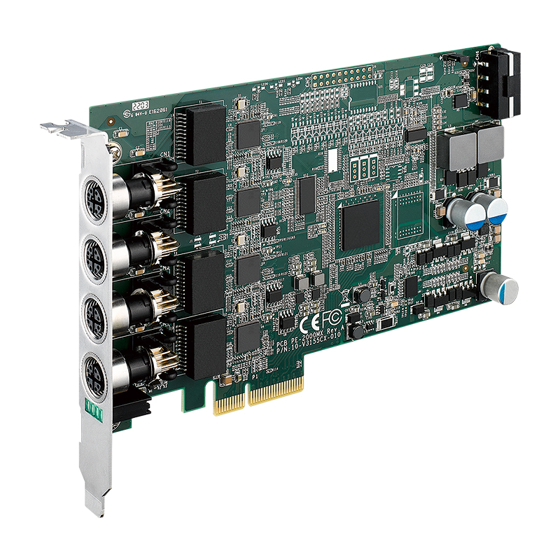 PE-2004MX : 4 Port M12 Intel I210 GigE PoE+ Rugged PCIe Frame Grabber ...
